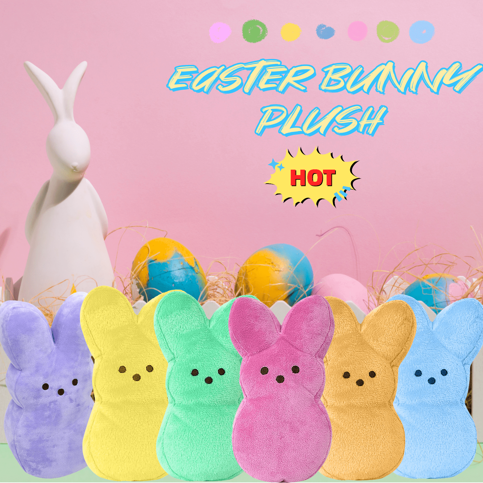 Guvpev 6Pcs Easter Bunny Plush Toys Cute Rabbit Stuffed Animals Plush ...