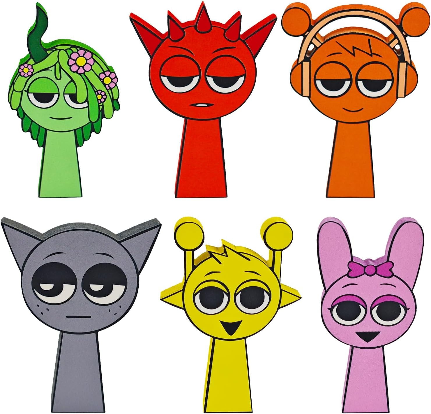 Guvpev 6Pcs Sprunki Birthday Decorations, 3.9" Sprunki Tiered Tray ...