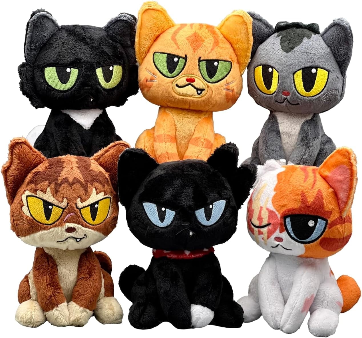 Guvpev 6Pcs Warrior Cats Plush from The Warriors Book Series, Warrior ...
