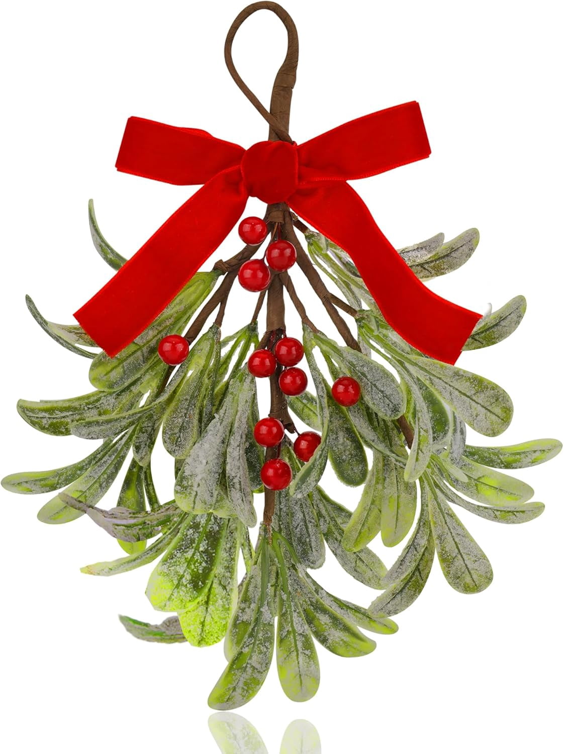 Guvpev 8.6" Mistletoe Christmas Decorations, Artificial Fake Hanging ...