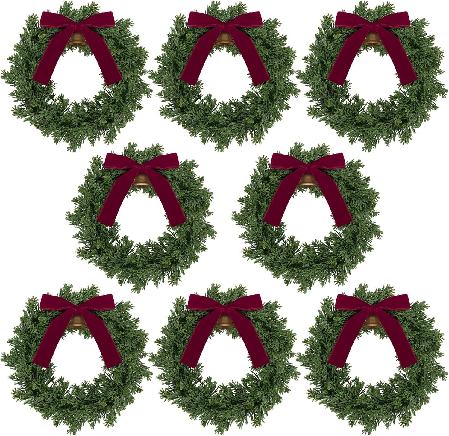Guvpev 8 Pcs Christmas Wreath Decorations 10 x 10 Inches Christmas ...