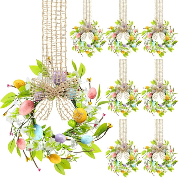 Guvpev 8Pcs Small Easter Wreaths for Kitchen Cabinet - 8" Mini Spring ...
