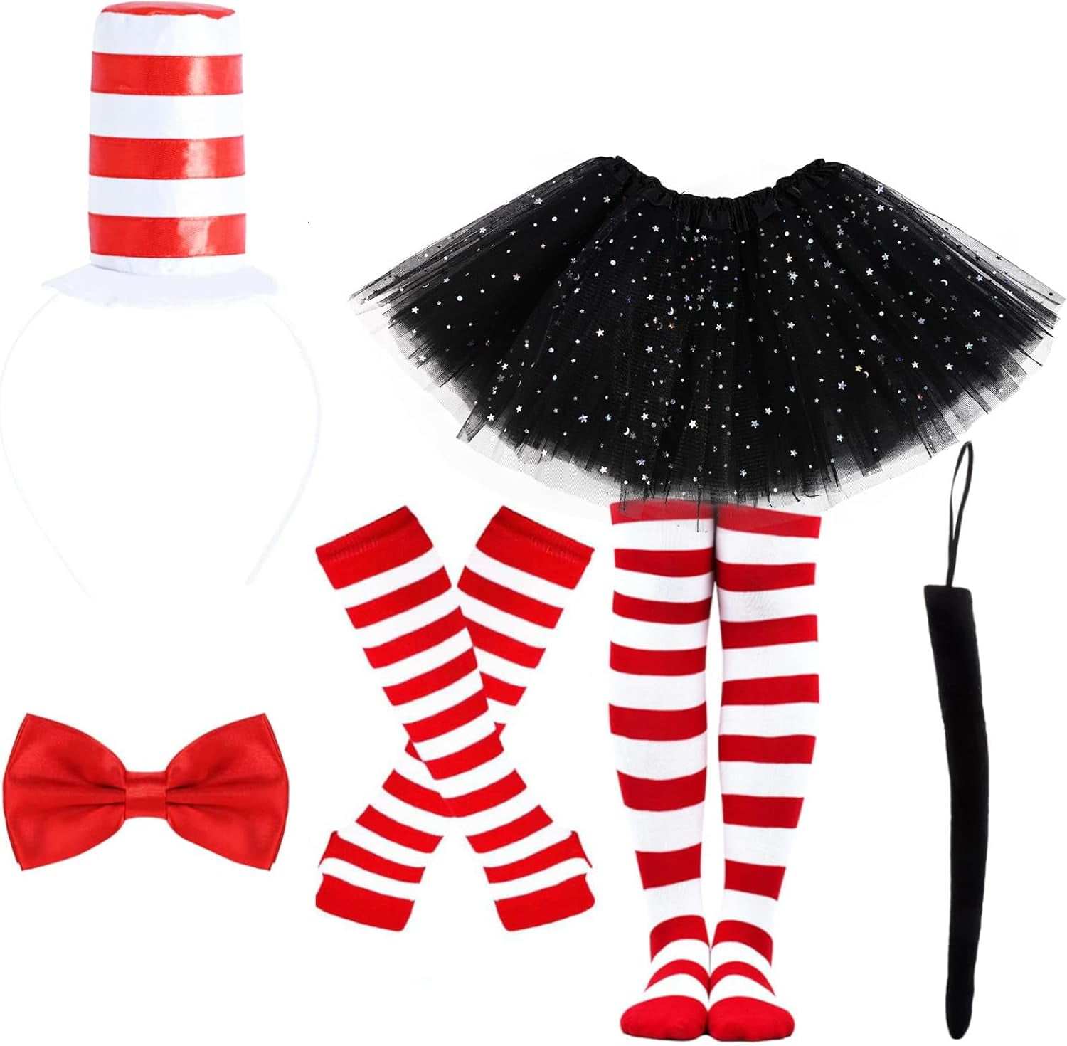Guvpev Cat In The Hat Costume Set Child Tulle Tutu Set Skirts Cat Ear ...
