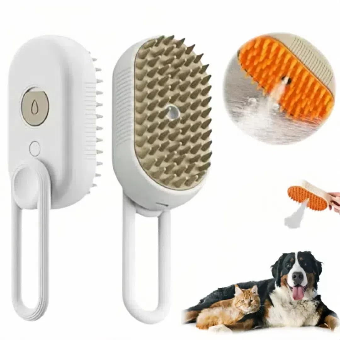 Guvpev Cat Steam Brush, 2025 New Pet Steam Groomer Comb With Massage ...