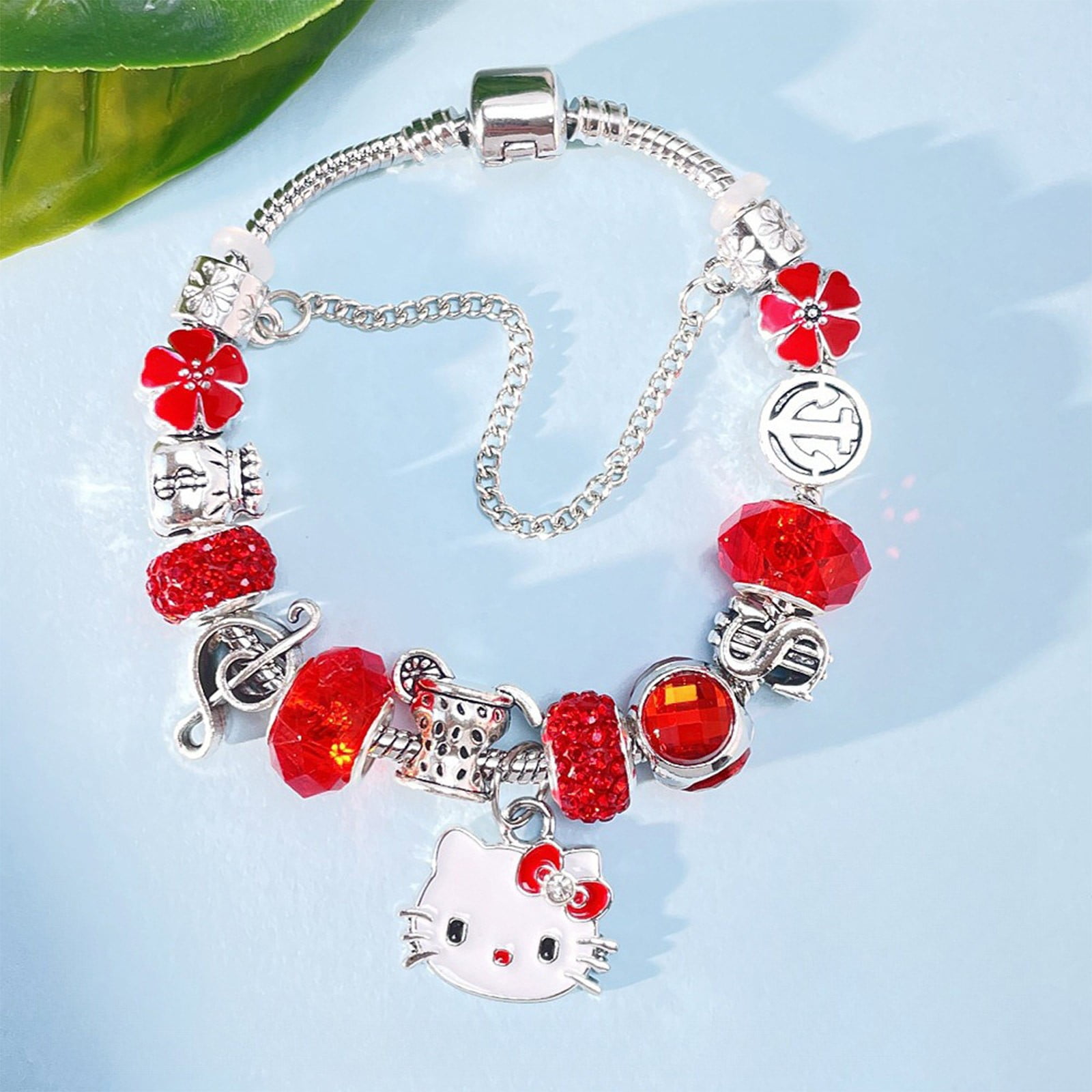 Guvpev Charm Bracelet for Girls Kitty Chain Bracelet, Charm Bracelet ...