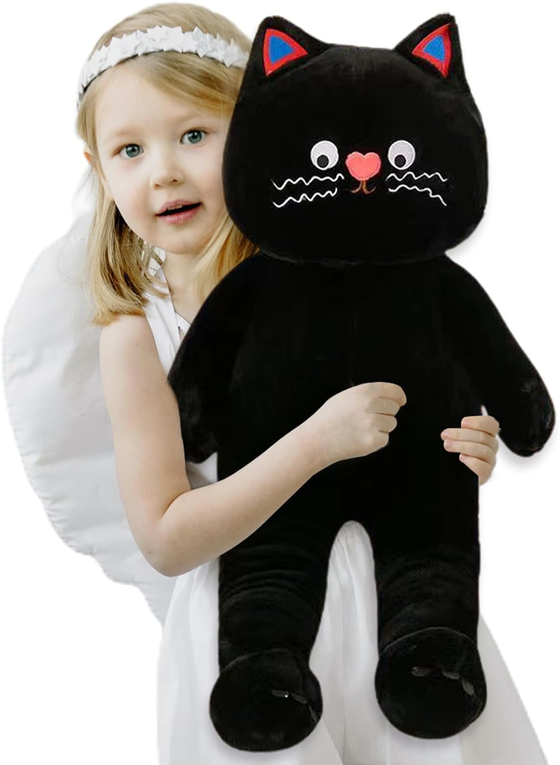 Guvpev Cuddly Black Cat Stuffed Animals Plush Toy, Soft Stuffed ...