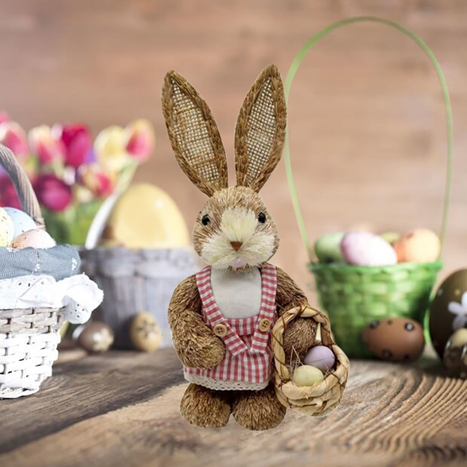 Guvpev Easter Decorations Farmhouse Rustic Bunny Decor, 12.5" Easter ...