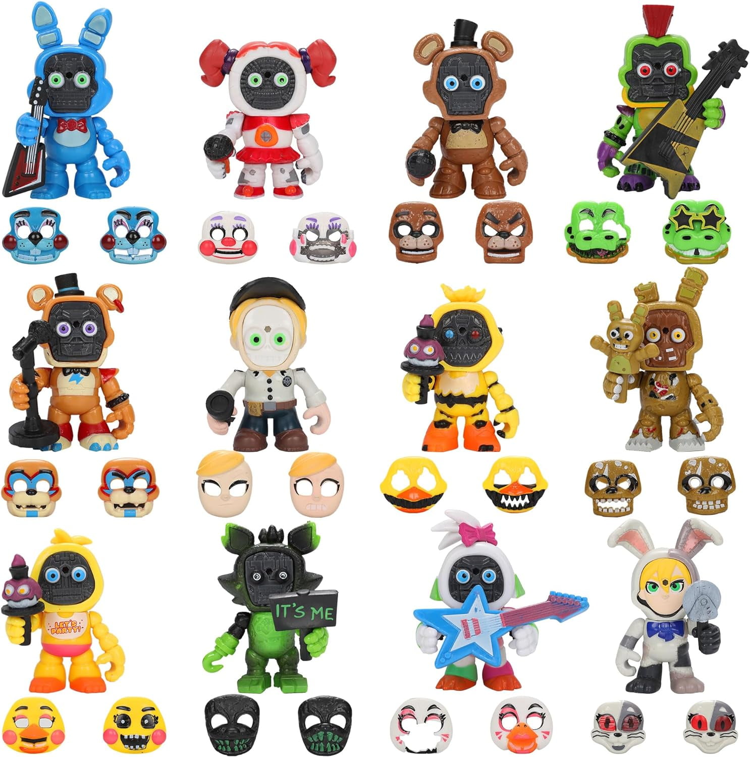 Guvpev Five Nights at Freddy's Toys, 12 Pcs FNAF Action Figures with 24 ...