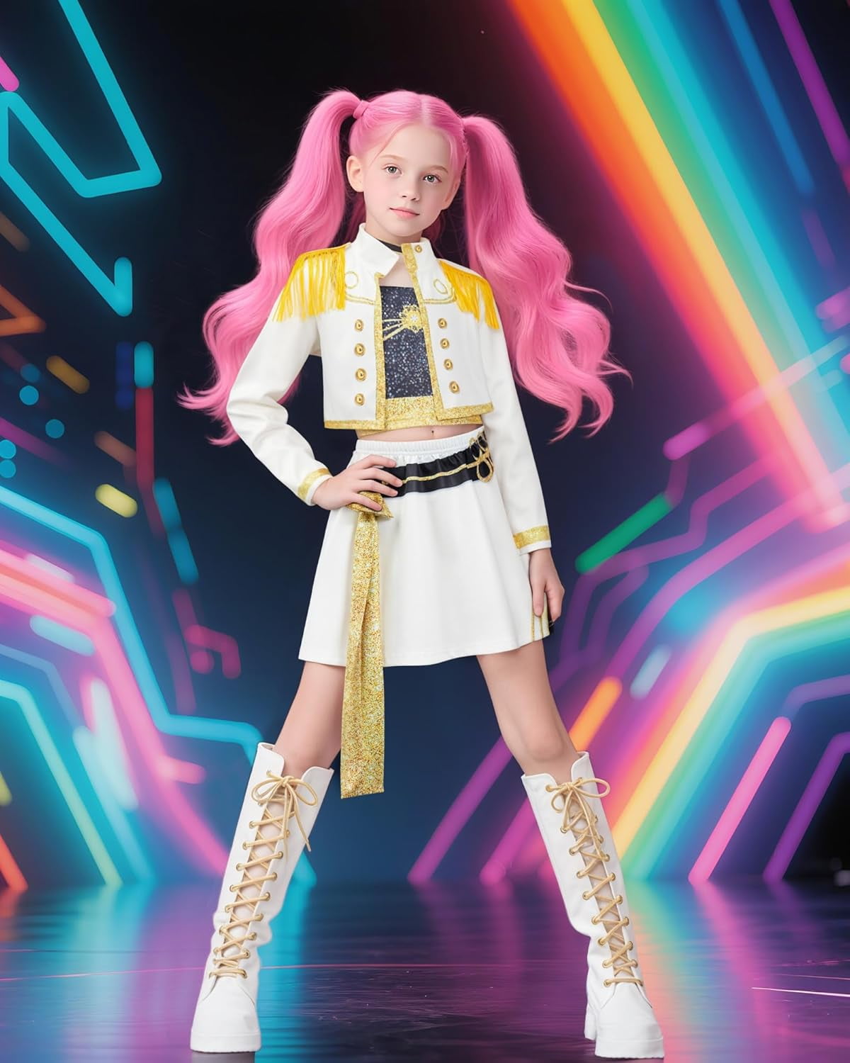 Guvpev Girls Kpop Demon Hunters Costume Pop Singers Huntrix Mira Stage ...