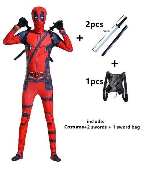 Guvpev 𝐃𝐞𝐚𝐝𝐩𝐨𝐨𝐥 Halloween Costumes with Dual Swords & Swords Bag ...