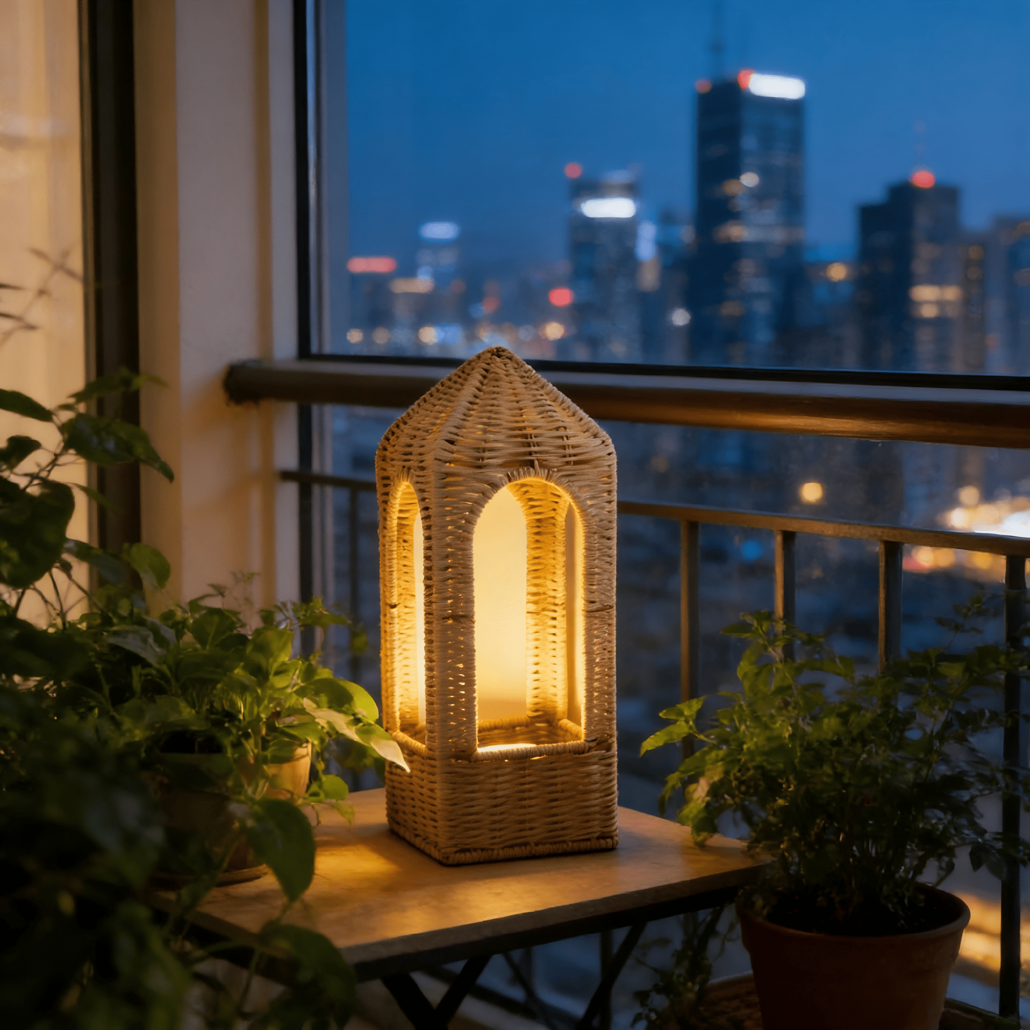 Guvpev High-Quality Woven Rattan Lantern - 13.78in Coastal Style ...