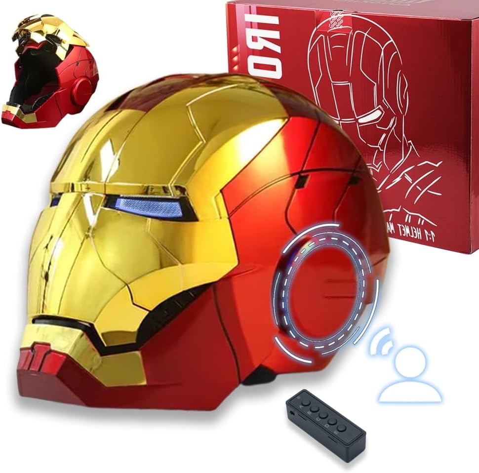 Guvpev Iron Hero Man Helmet - Superhero Electronic Mk 5 Helmet Mask ...
