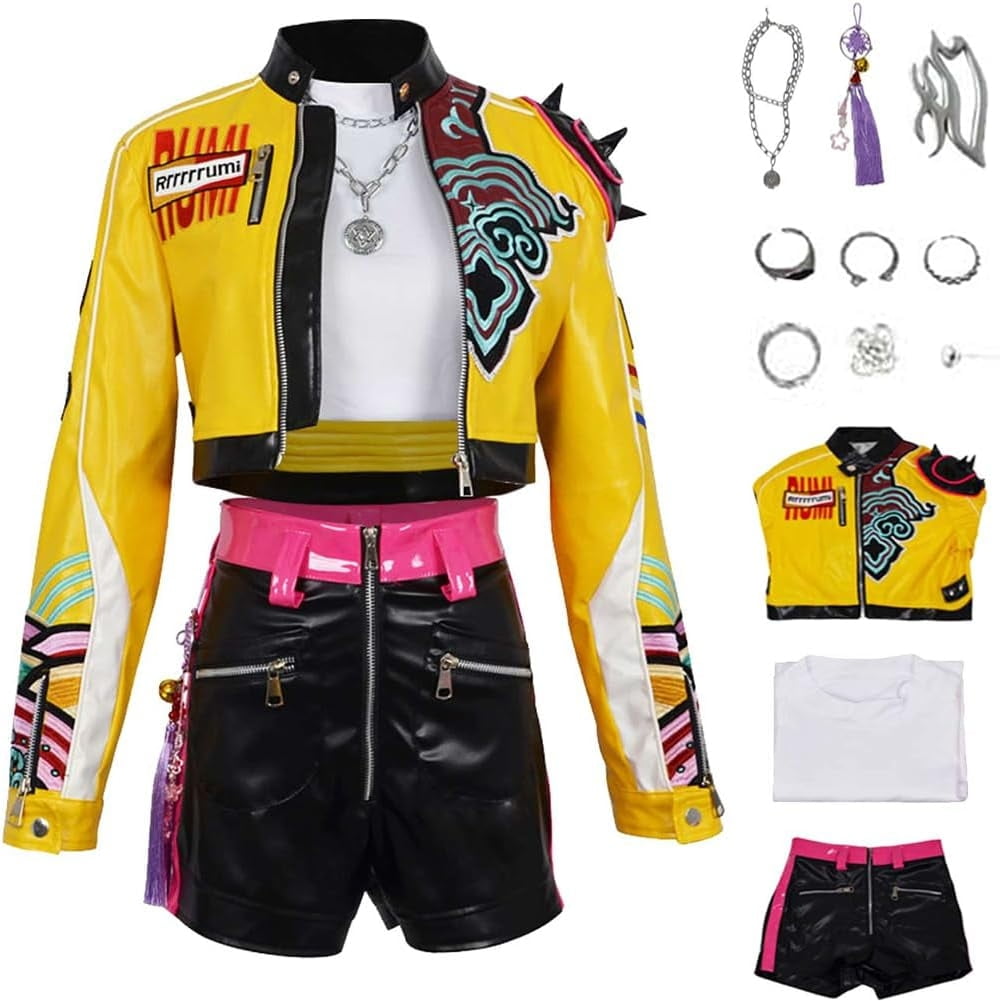 Guvpev KPop Demon Hunters Costume Rumi Cosplay Embroidery Pattern ...