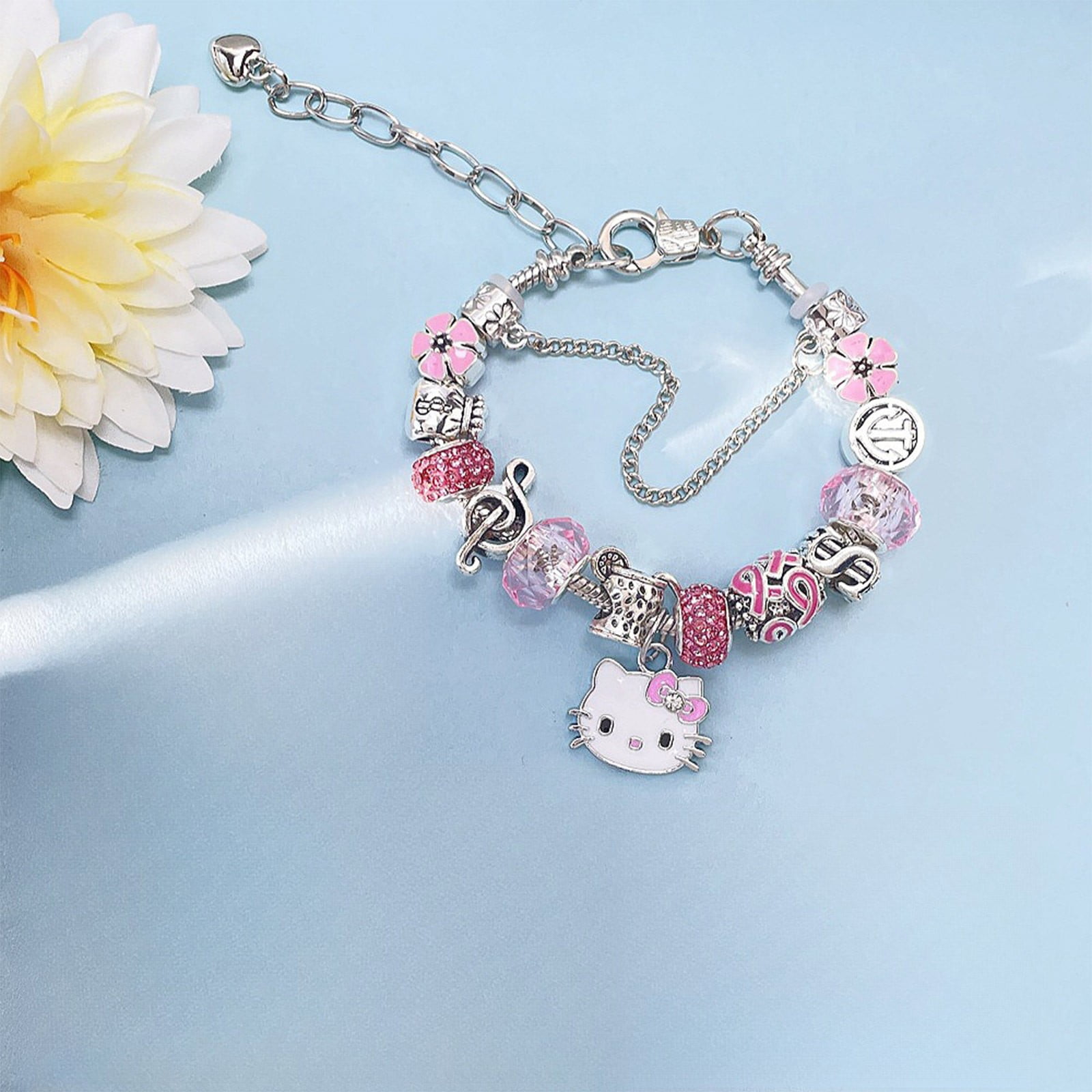 Guvpev Kawaii Charm Bracelet for Girls, Exquisite Cute Cartoon He_llo ...