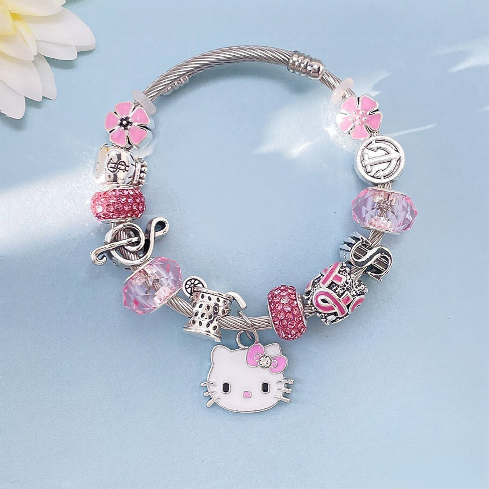 Guvpev Kawaii Charm Bracelets for Women Bff Accessories He_llo Kitty ...