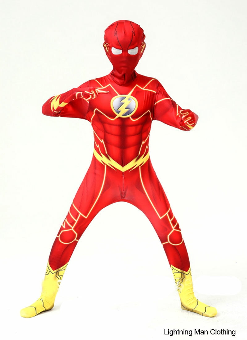 Guvpev Light-ning Man Costume, Superhero Deluxe Zentai Costume ...