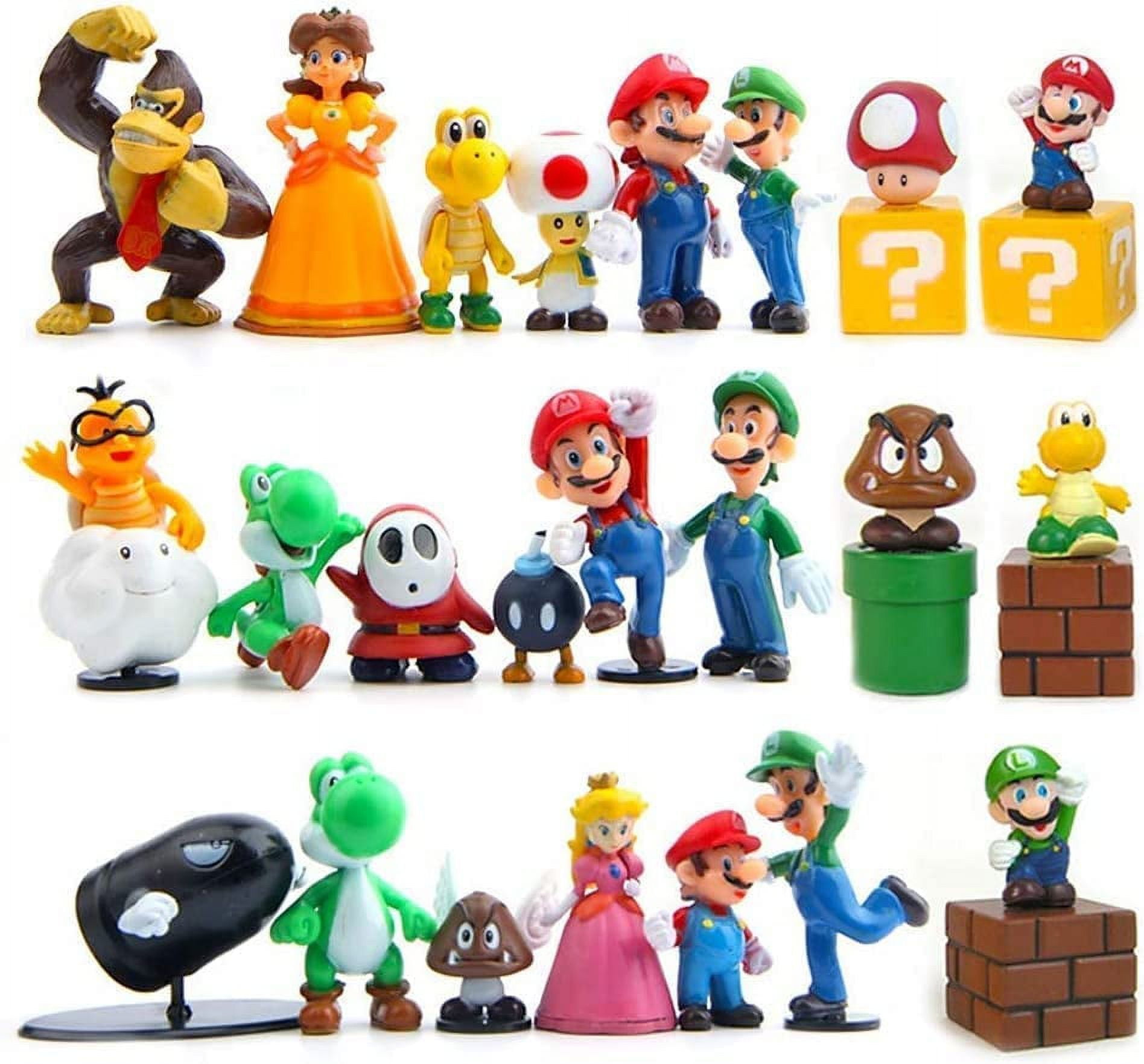 Guvpev Mario Action Figures Toys, 2 Inch Mario & Luigi Figurines, Yoshi ...