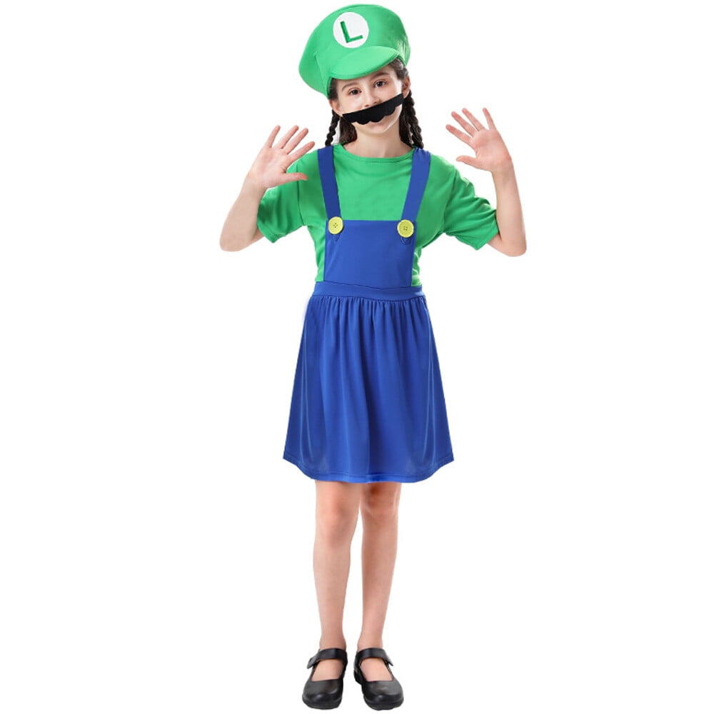 Guvpev Mario Bros Halloween Costumes for Girls, Mario & Luigi Fancy ...