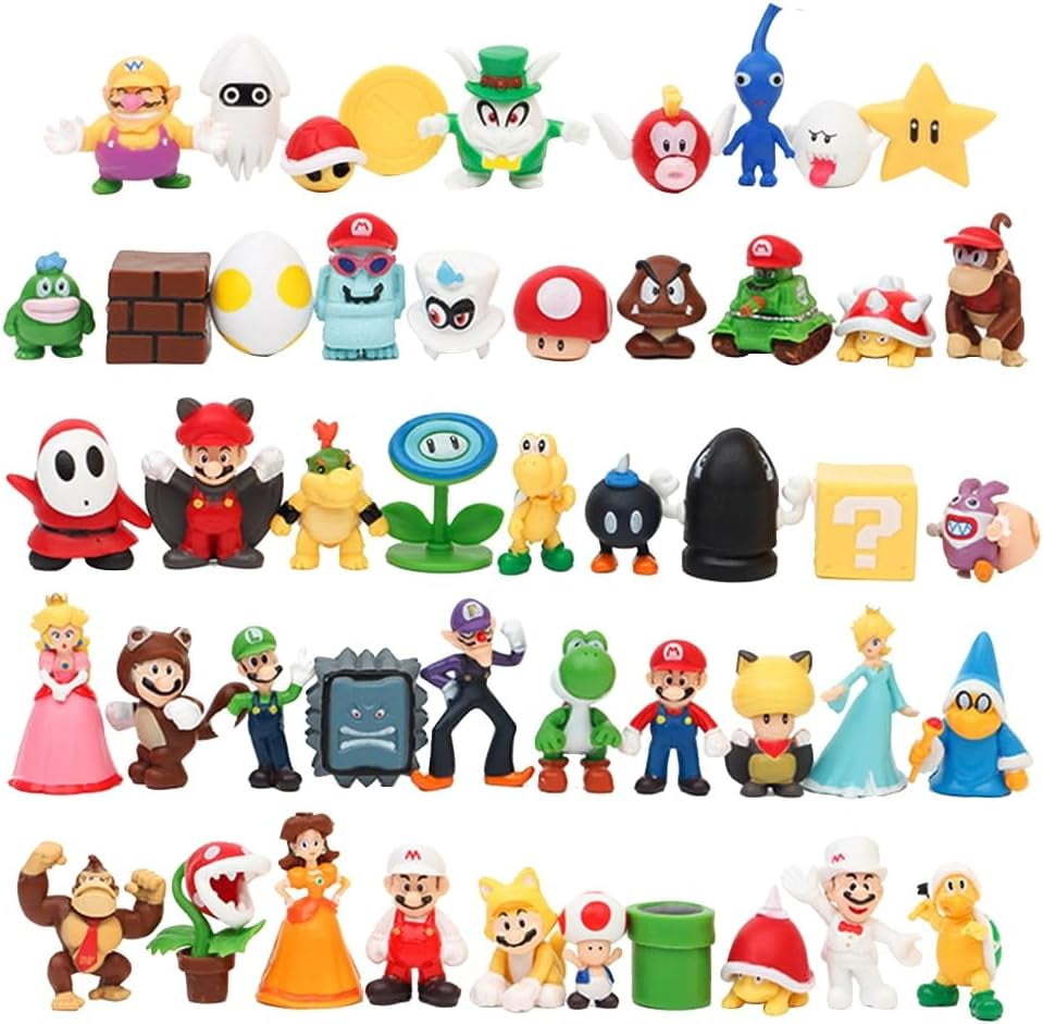 Guvpev Mario Toys, 0.8-2 Inch PVC Action Figures Series, Super Mary ...