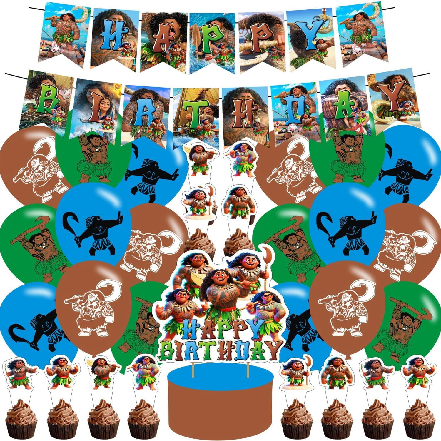 Guvpev Moana 2 Birthday Decorations, Moana Karg Maui Theme Party ...