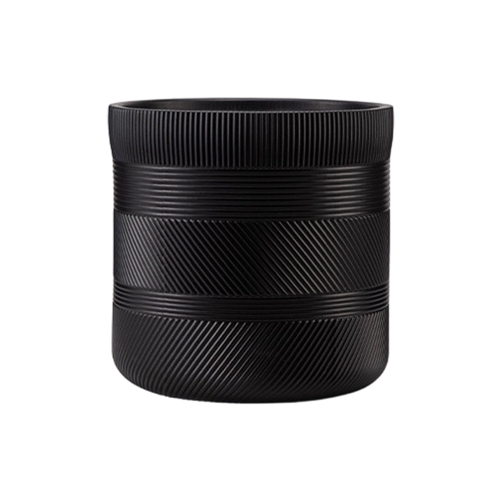 Guvpev Modern Plastic Flower Pot - 11.81 Inch Geometric Ribbed Textured ...