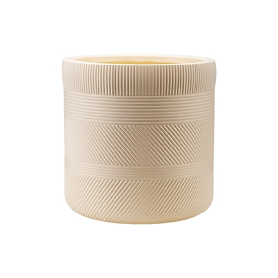 Guvpev Modern Plastic Flower Pot - 13.58 Inch Geometric Ribbed Textured ...