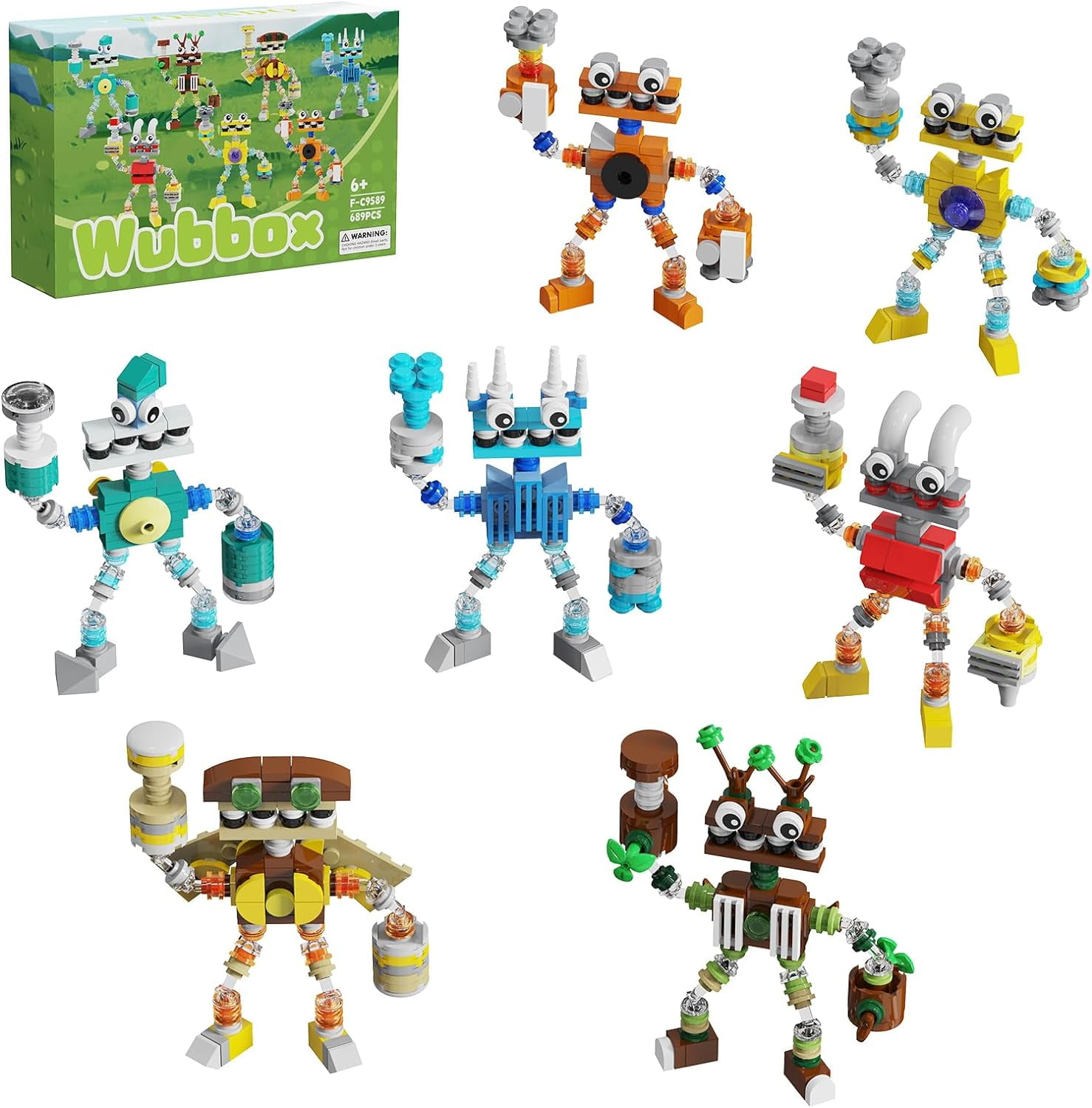Guvpev Rare Wubbox Action Figures Building Blocks, 7 in 1 My Singng ...