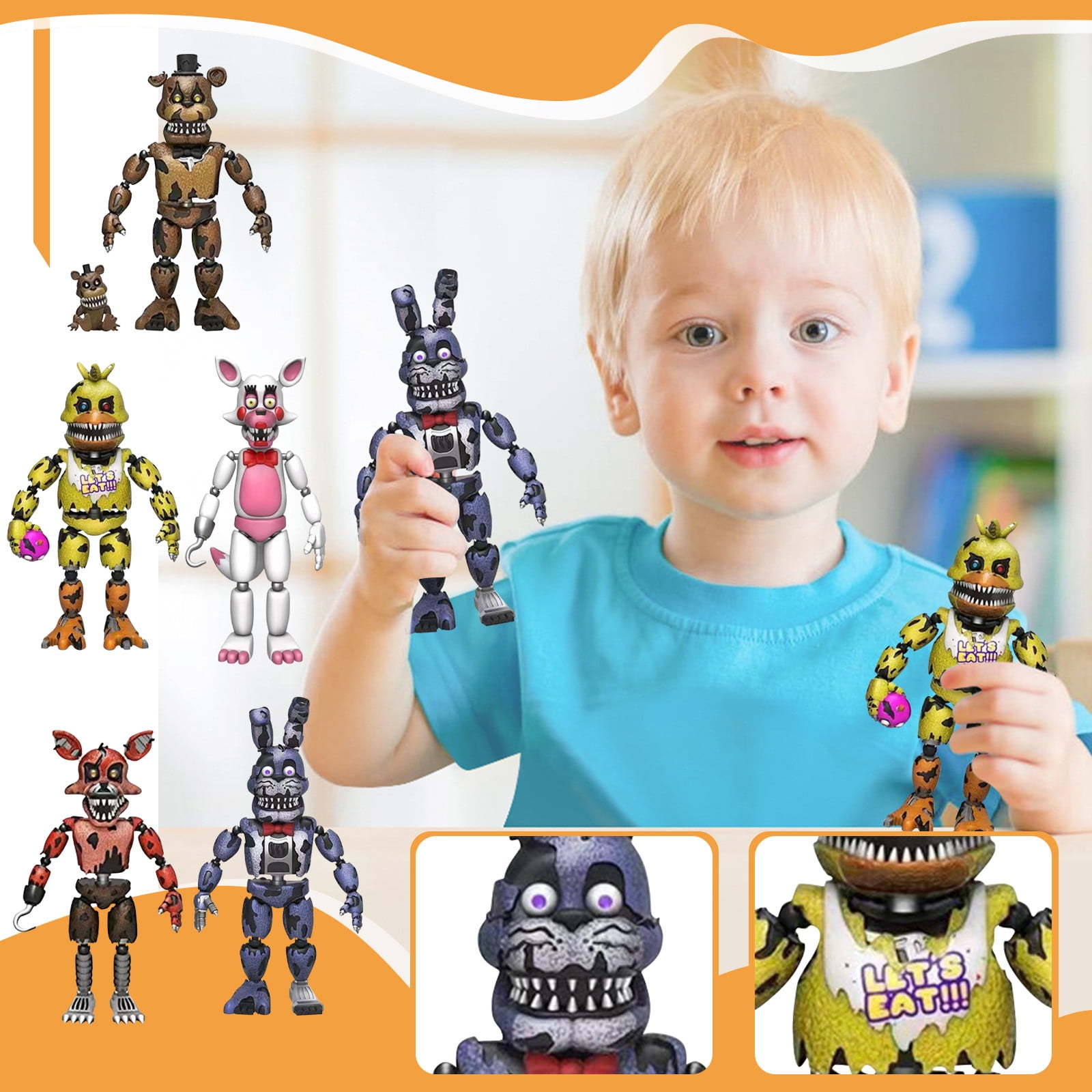 Guvpev Set Of 5 Five Nights At Freddys Fnaf 6 Articulated Action