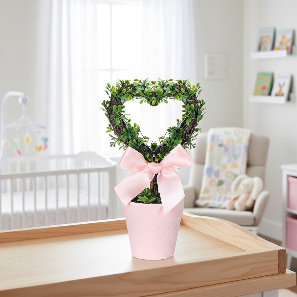 Guvpev Small Simulated Heart Tree in Pink Pot - Whimsical Valentine's ...
