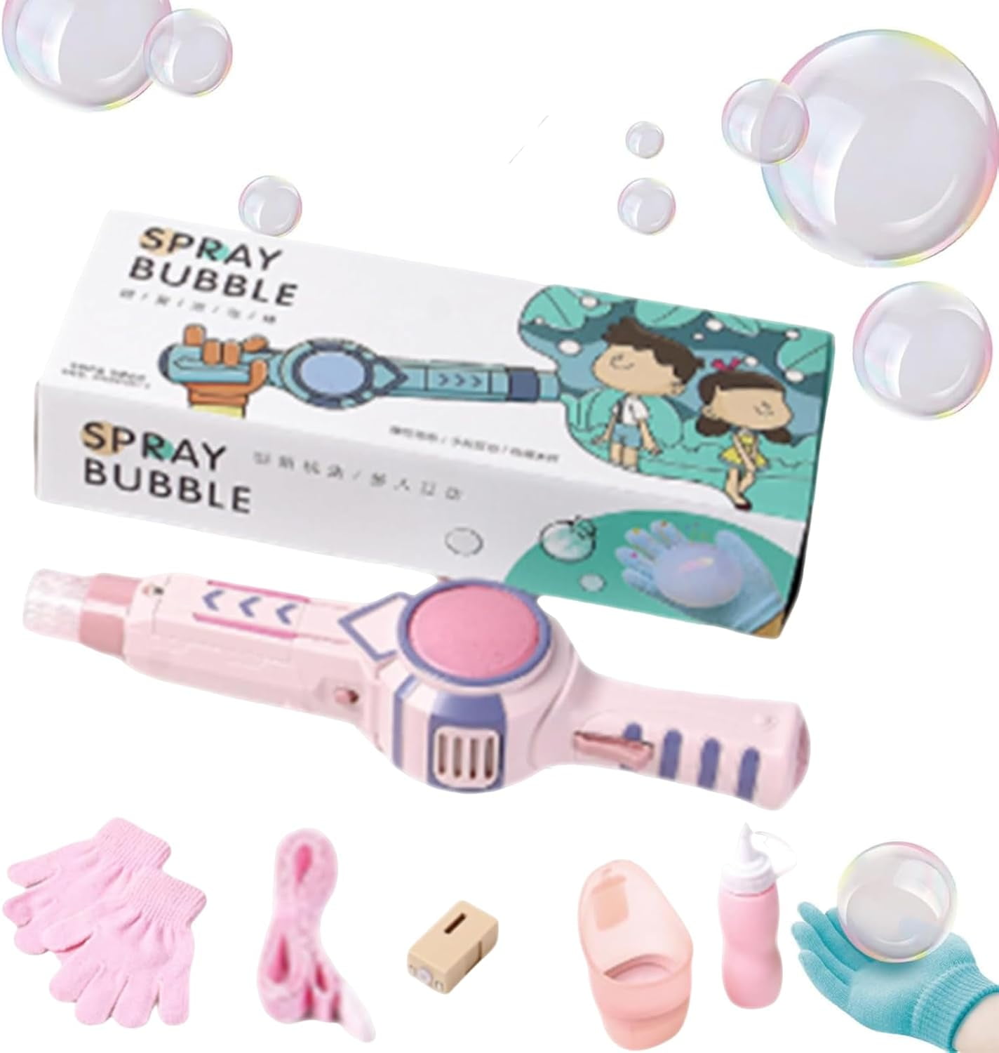 Guvpev Smoke Bubble Machine & Elastic Bubble Fog Wand, Magic ...