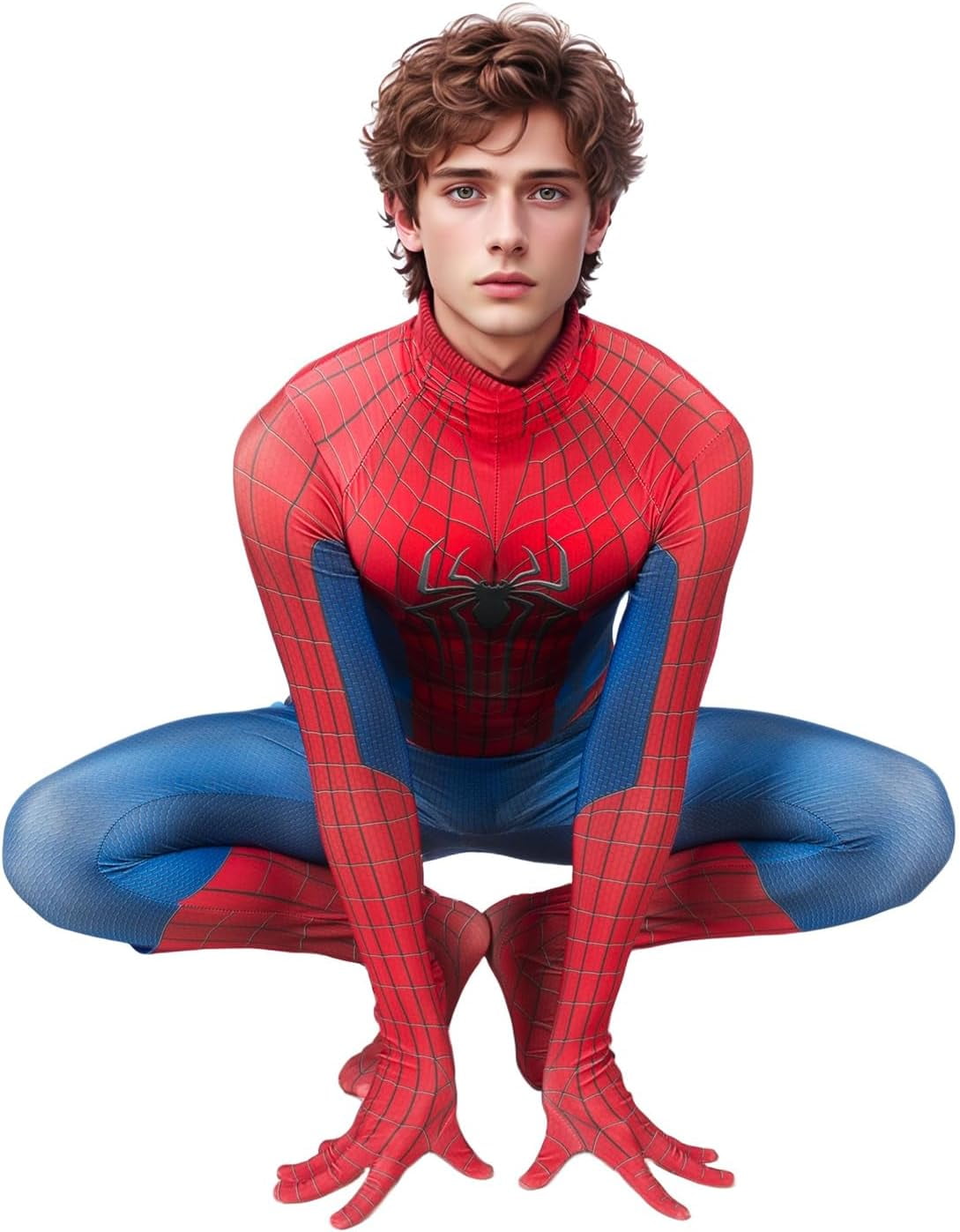 Guvpev Spider Hero Man Costume for Adults, Halloween Superhero Cosplay ...