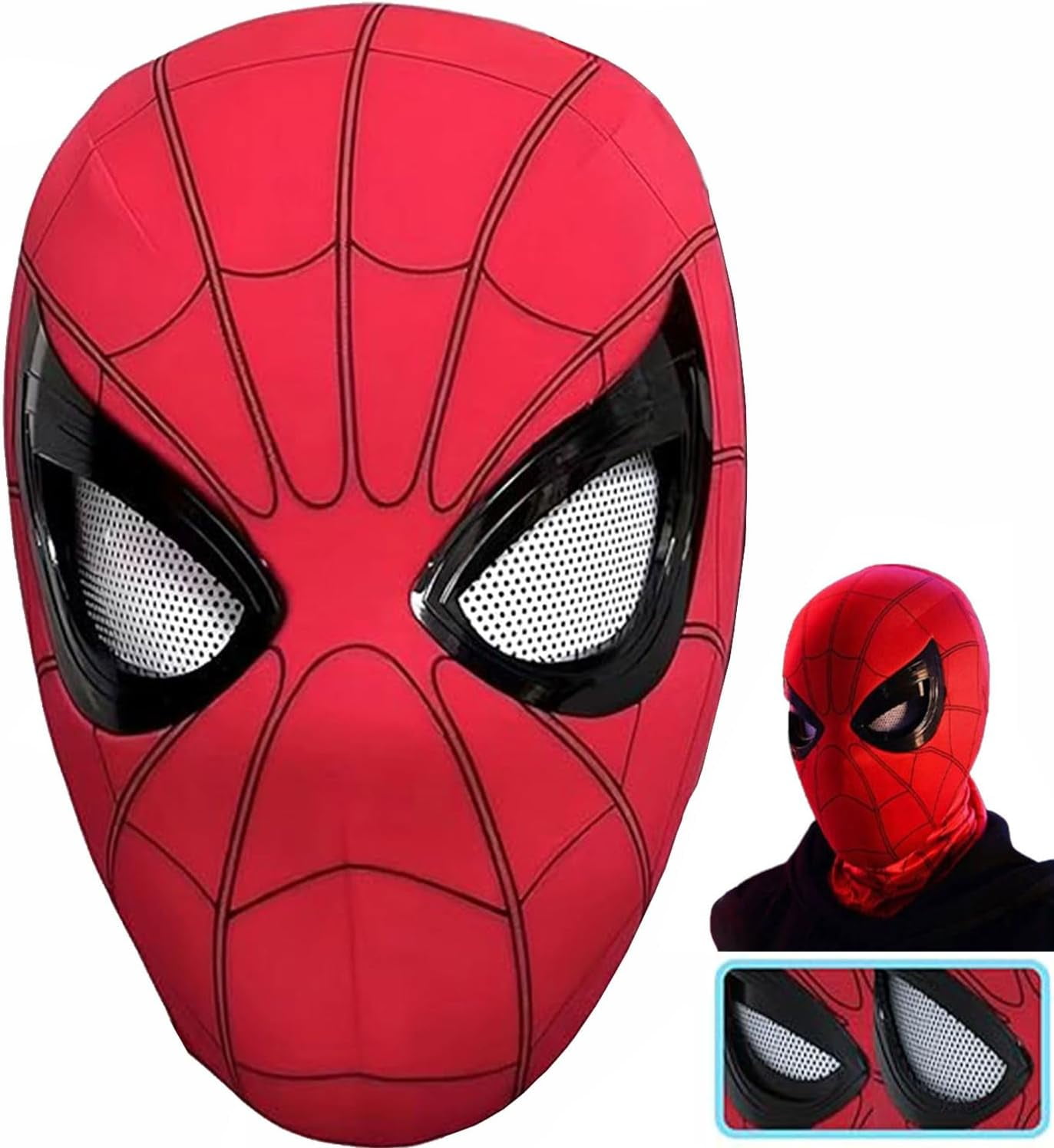 Guvpev Spider Mask with Moving Eyes, Full Face Chin Control Eyes ...