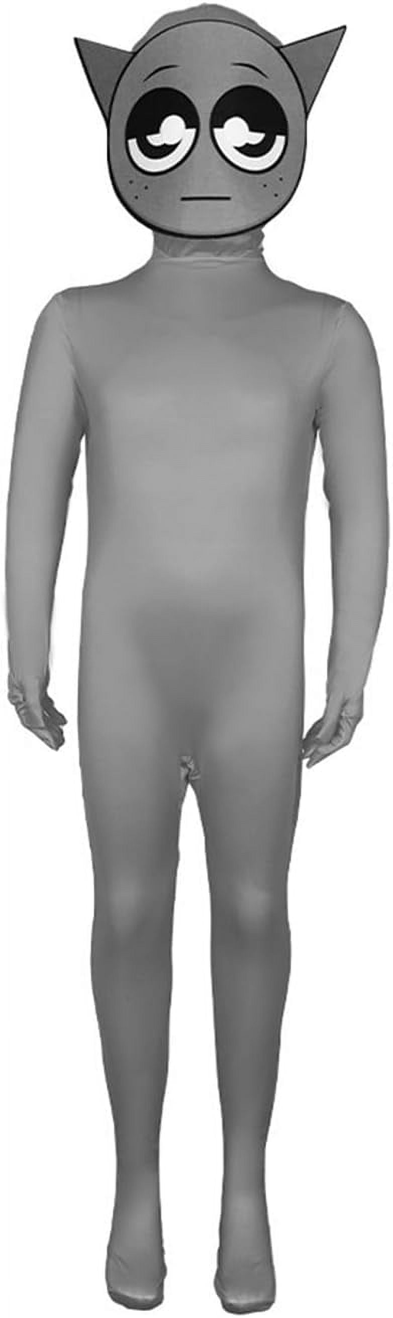 Guvpev Sprunki Gray Costume, Full Body Suit Unisex Zentai Halloween ...