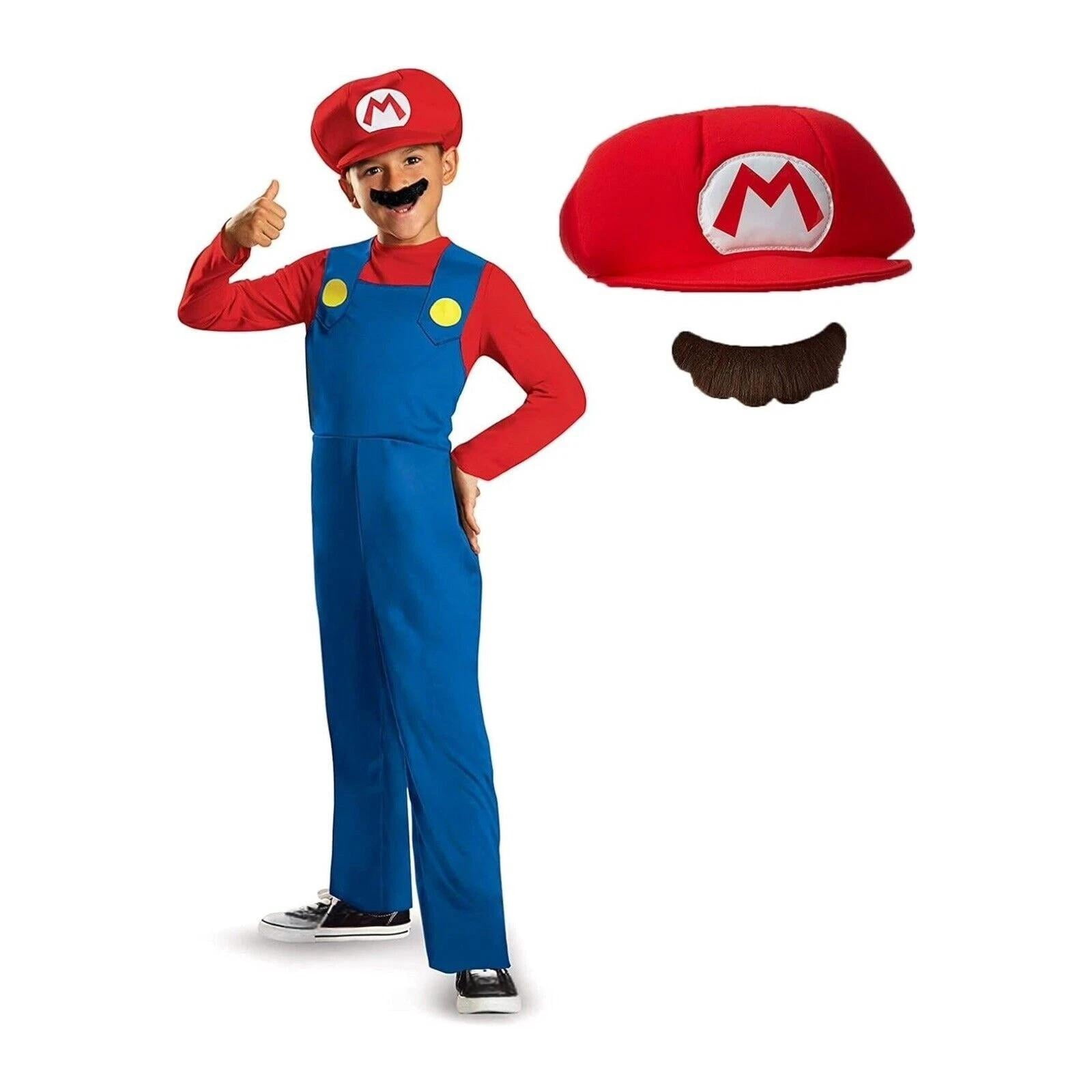 Guvpev Super Bros Mario & Luigi Fancy Dress Costume for Kids, Mario ...