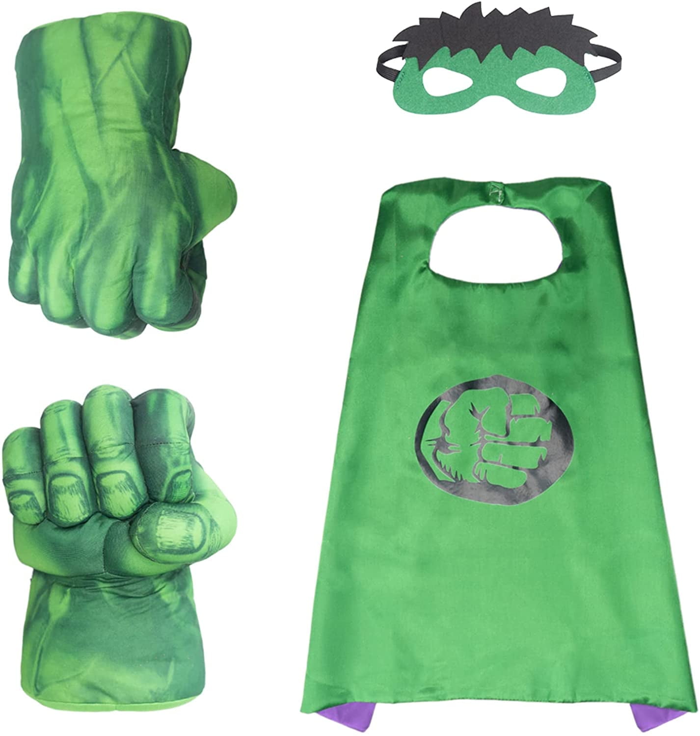 Guvpev Superhero Capes for Kids and 𝐇𝐮𝐥𝐤 Gamma Smash Fists, Kids Soft ...