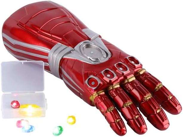 Guvpev Superhero Iron Man Infinity Gauntlet for Kids, Three Light up ...