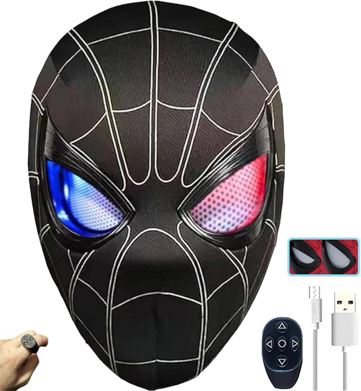 Guvpev Superhero Mask, Electric 𝐒𝐩𝐢𝐝𝐞𝐫 𝐌𝐚𝐧 Role-Playing Mask Toy with ...