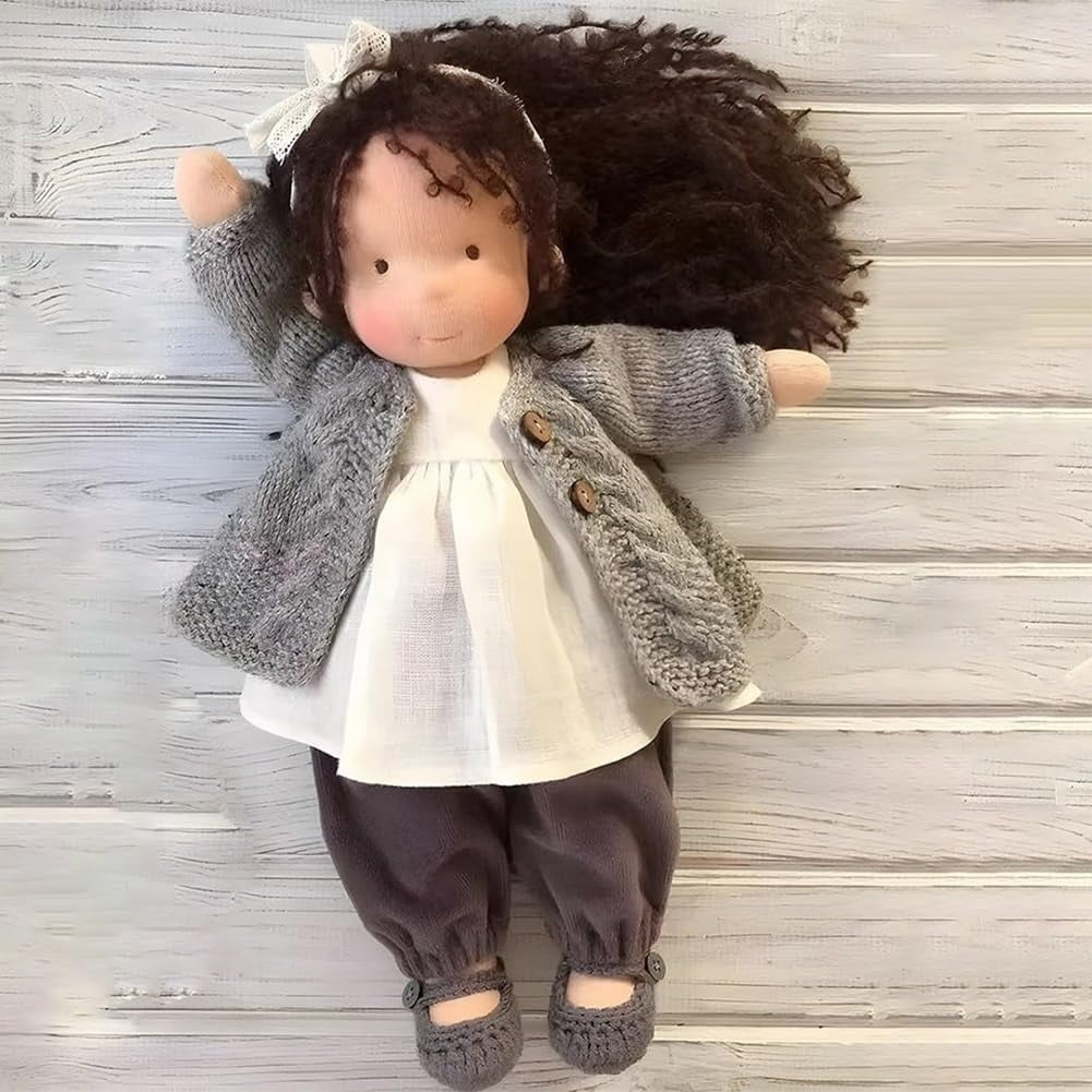Guvpev Waldorf Doll Handmade 12" Knitted Plush Dolls, Vintage Crocheted ...