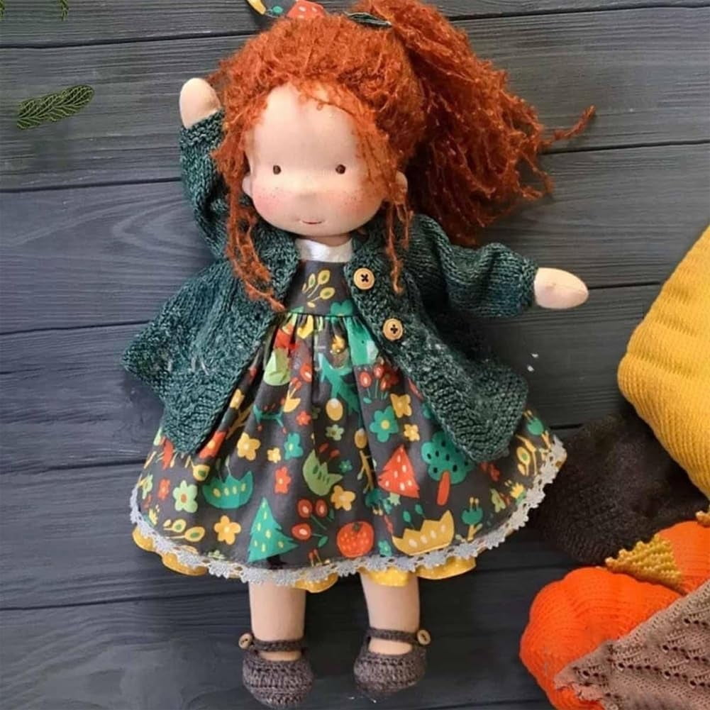 Guvpev Waldorf Doll Handmade 12" Soft Baby Doll, Knitted Plush Doll ...