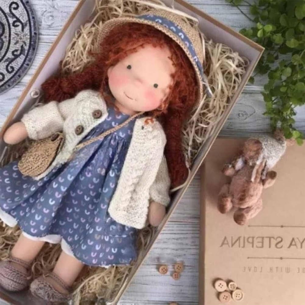 Guvpev Waldorf Doll Handmade 12" Soft Baby Doll, Knitted Plush Doll ...