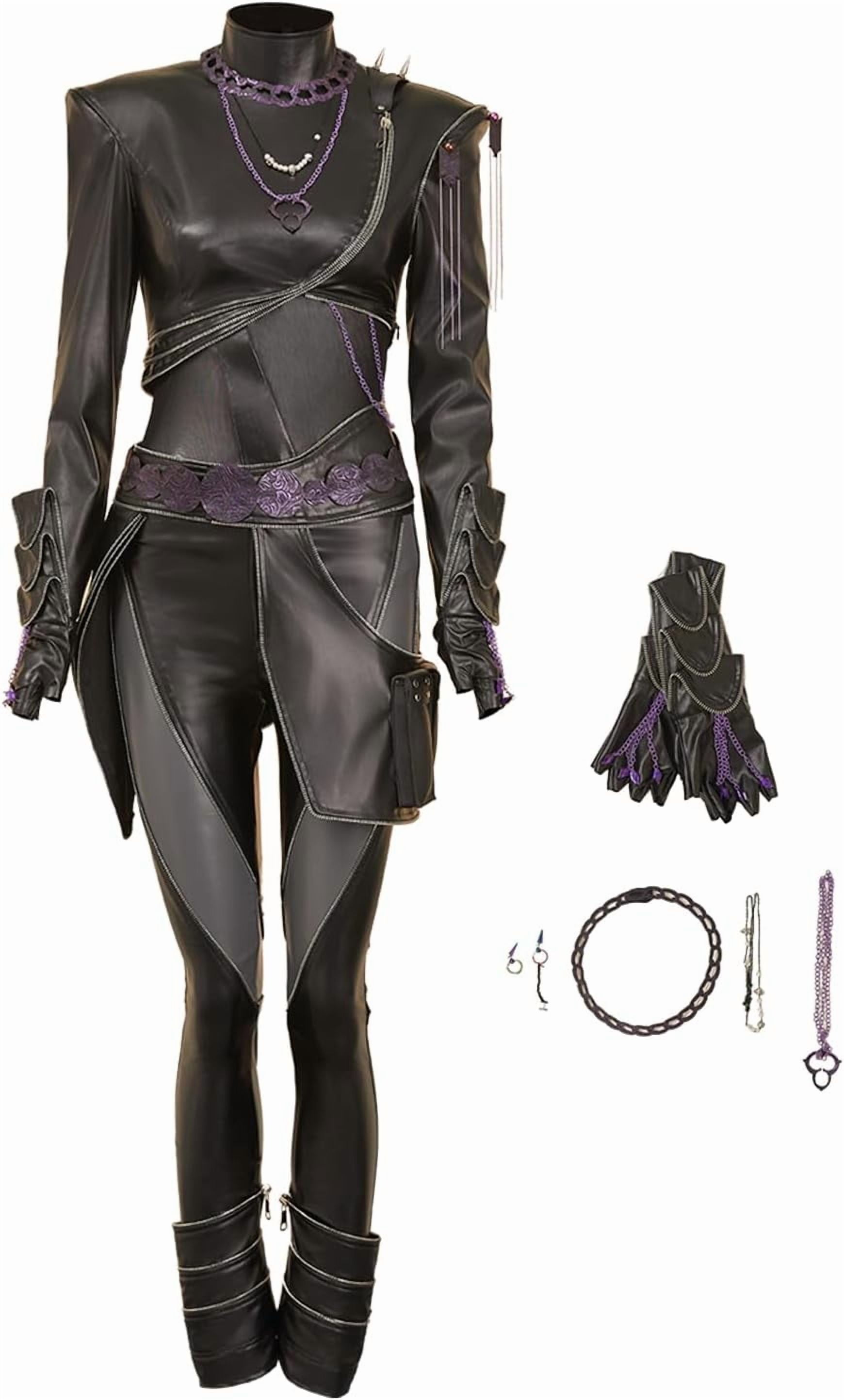 Guvpev Women KPop Demon Hunters Costume Huntrix Rumi Cosplay Costume Rumi Battle Outfits Black ...