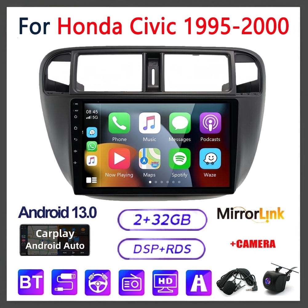 Guwzn Car Stereo Radio for Honda Civic 1995-2000 9" Touchscreen 2+32G ...