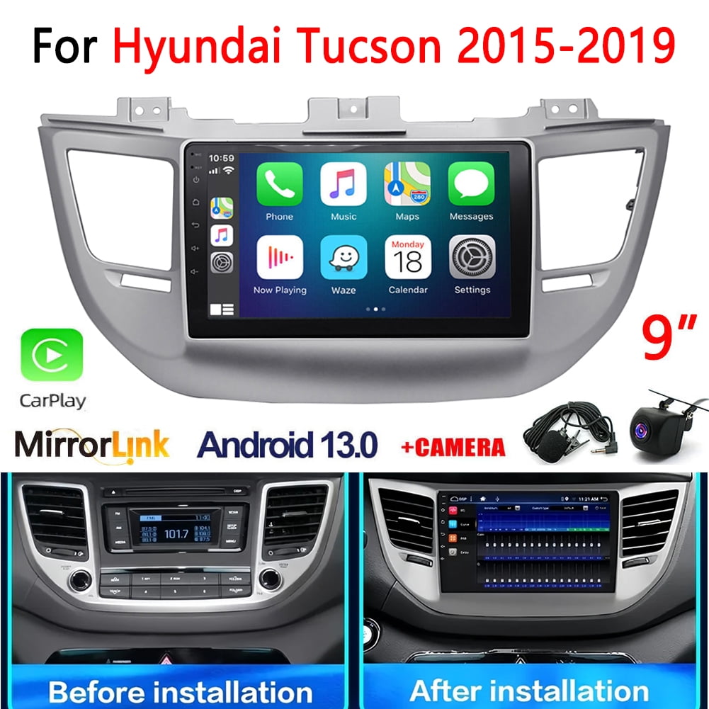 Guwzn Car Stereo Radio for Hyundai Tucson 2015-2019 9" Touchscreen 4 ...