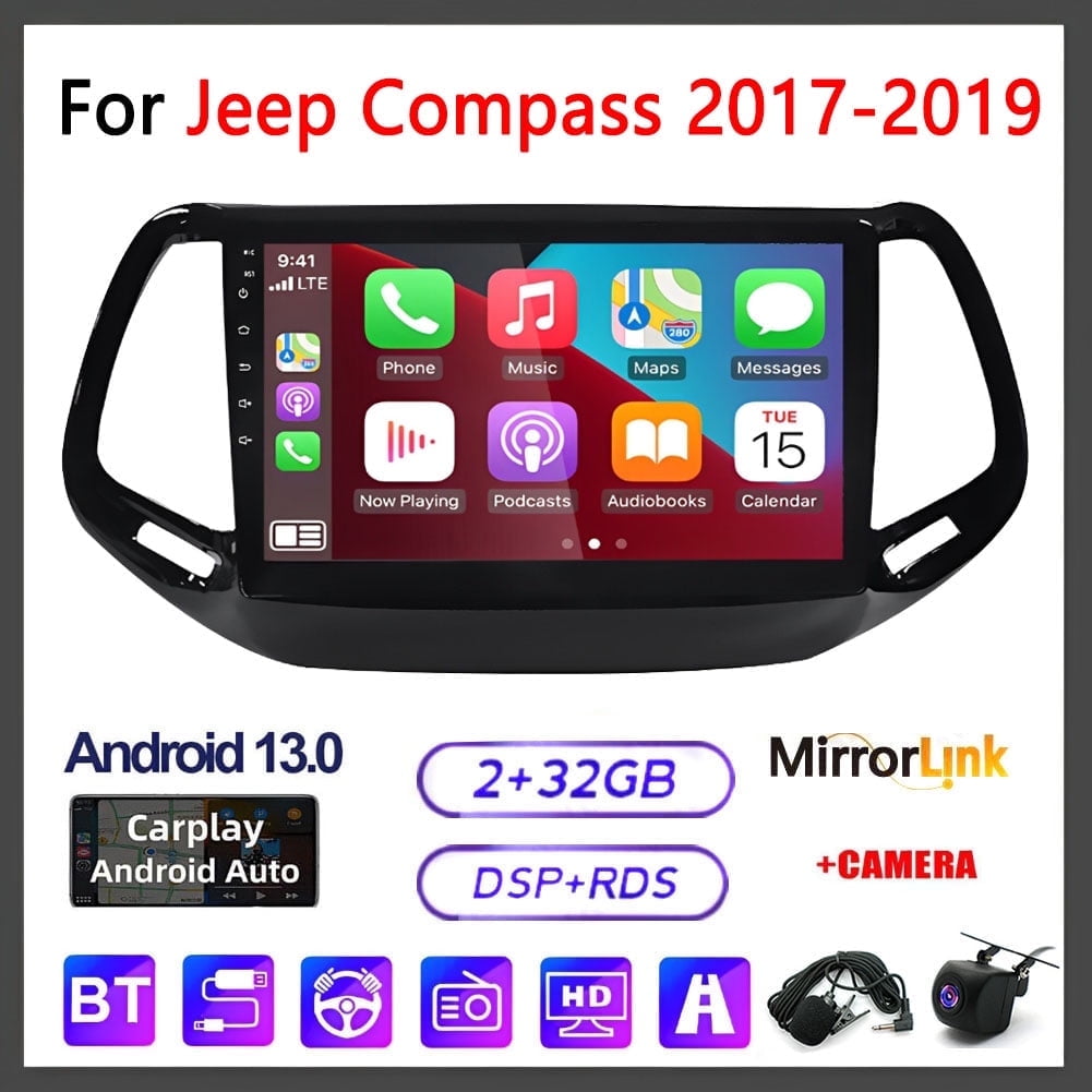 Guwzn Car Stereo Radio for Jeep Compass 2017-2019 10" Touchscreen 2+32G ...