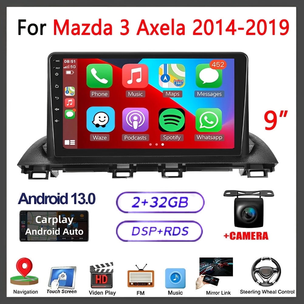 Guwzn Car Stereo Radio for Mazda 3 Axela 2014-2019 9" Touchscreen 2+32G ...