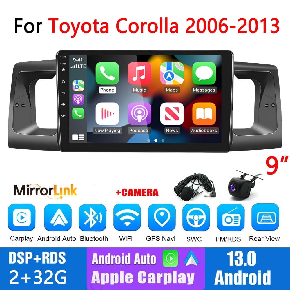 Guwzn Car Stereo Radio for Toyota Corolla 2006-2013 9" Touchscreen 2 ...