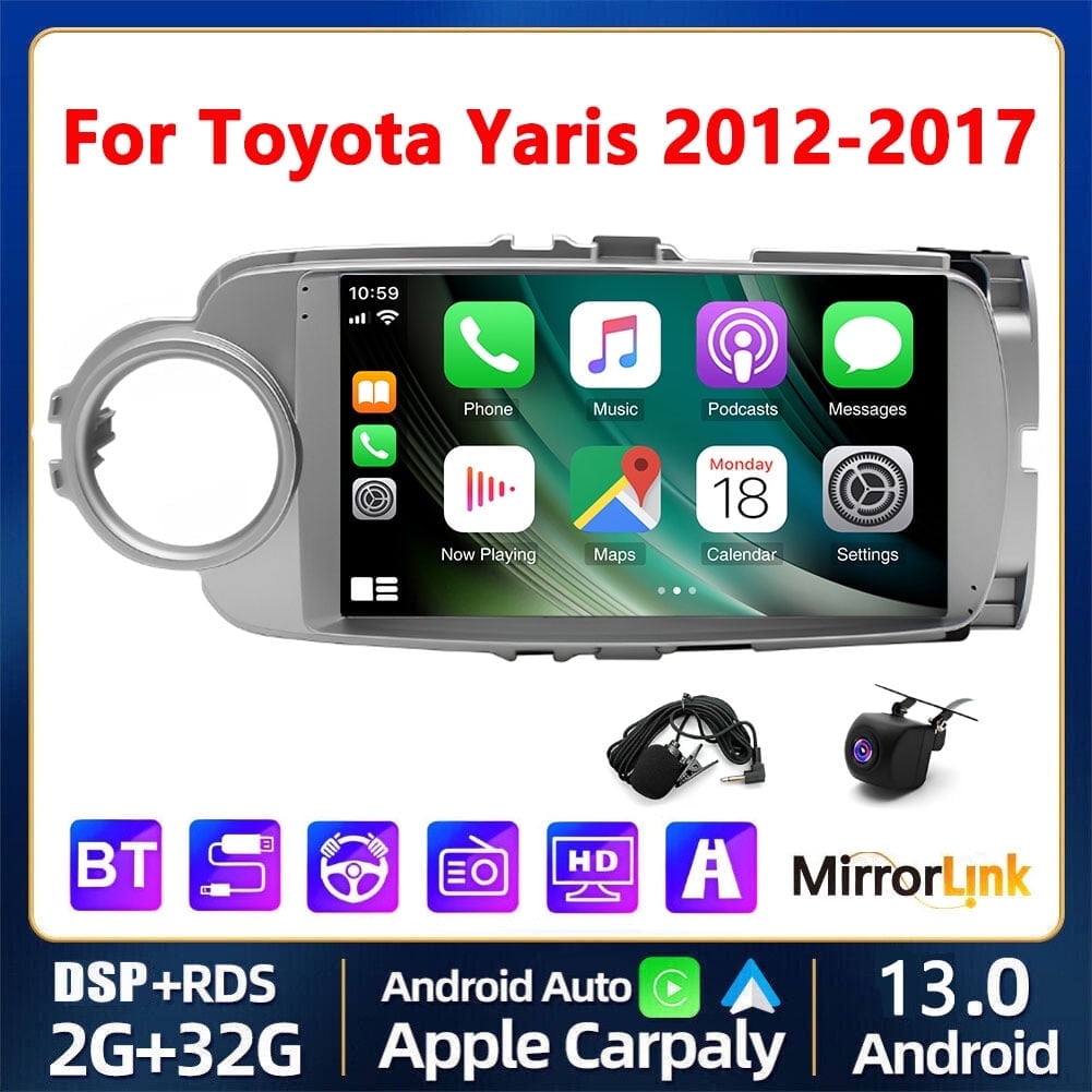 Guwzn Car Stereo Radio for Toyota Yaris 2012-2017 9" Touchscreen 2+32G ...