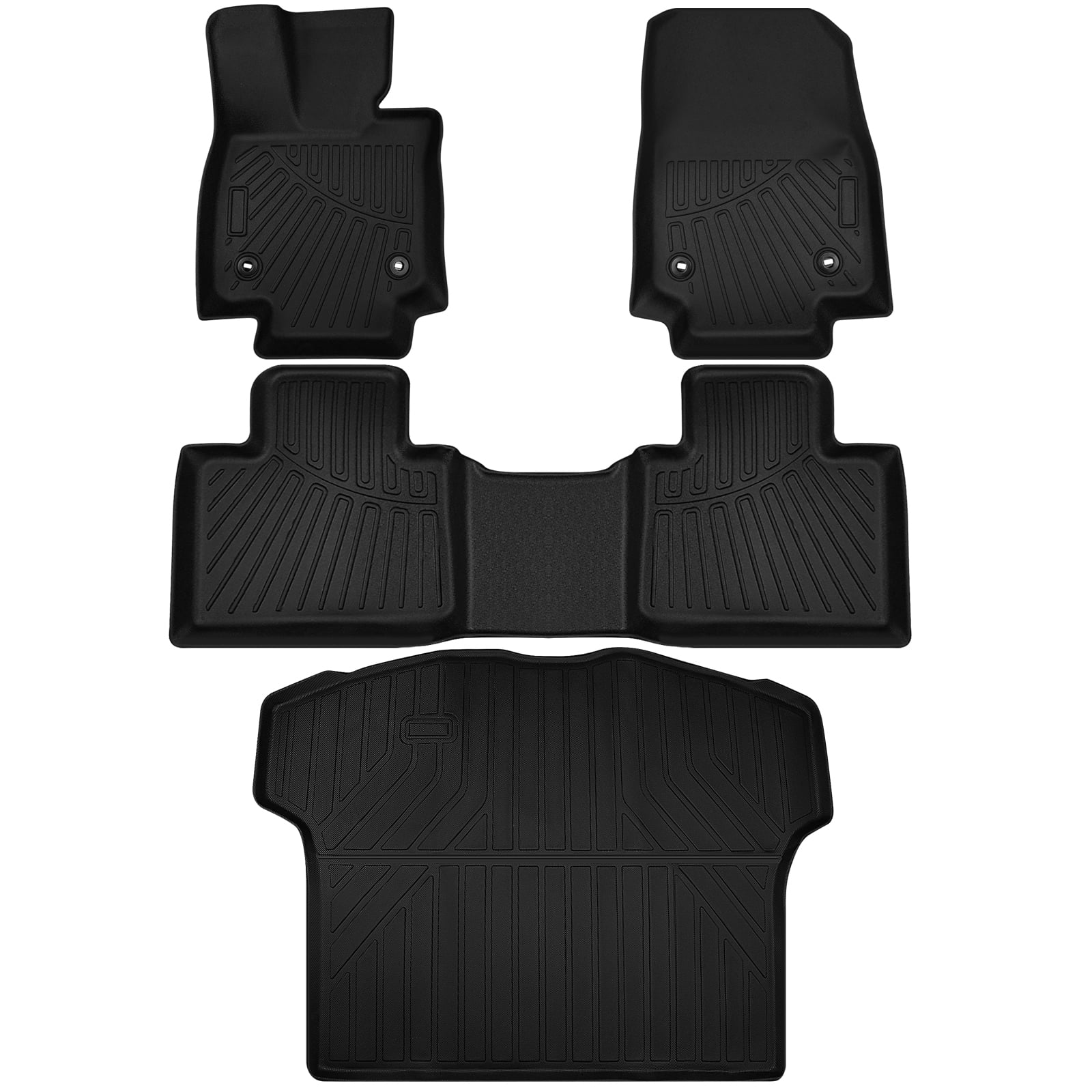 Guwzn Floor Mat and Trunk Mat Set All-Weather Heavy Duty Compatible for ...