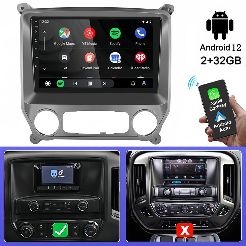 Guwzn GPS Navigator for Chevrolet Silverado 2014-2018 10" Touchscreen 2 ...