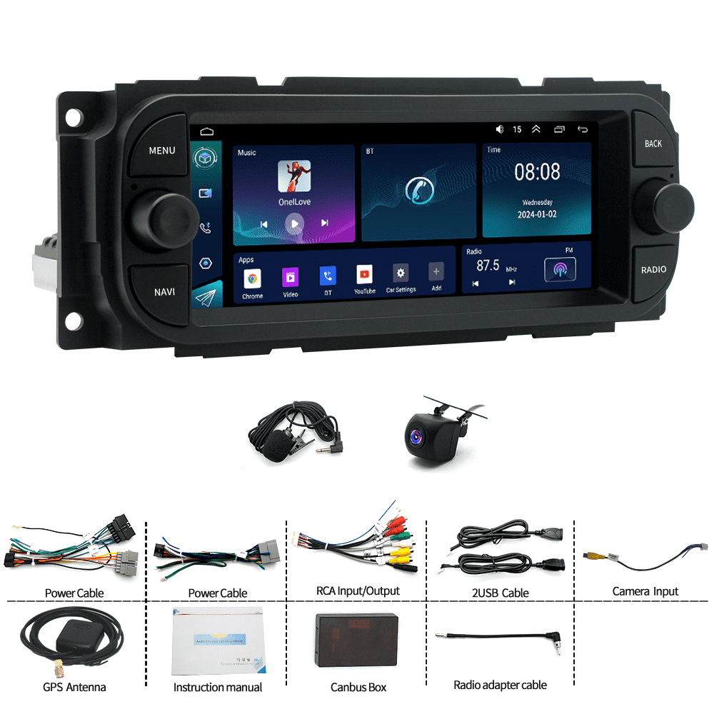 Guwzn Universal Car Stereo Radio for Jeep Dodge Grand Caravan 6.86 ...